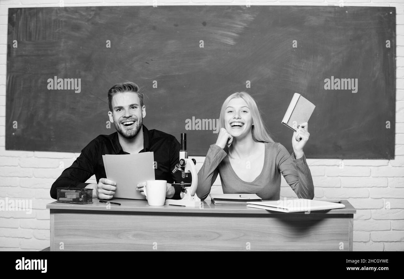 Having fun in college. Carefree students. Enjoying time in college. Guy ...