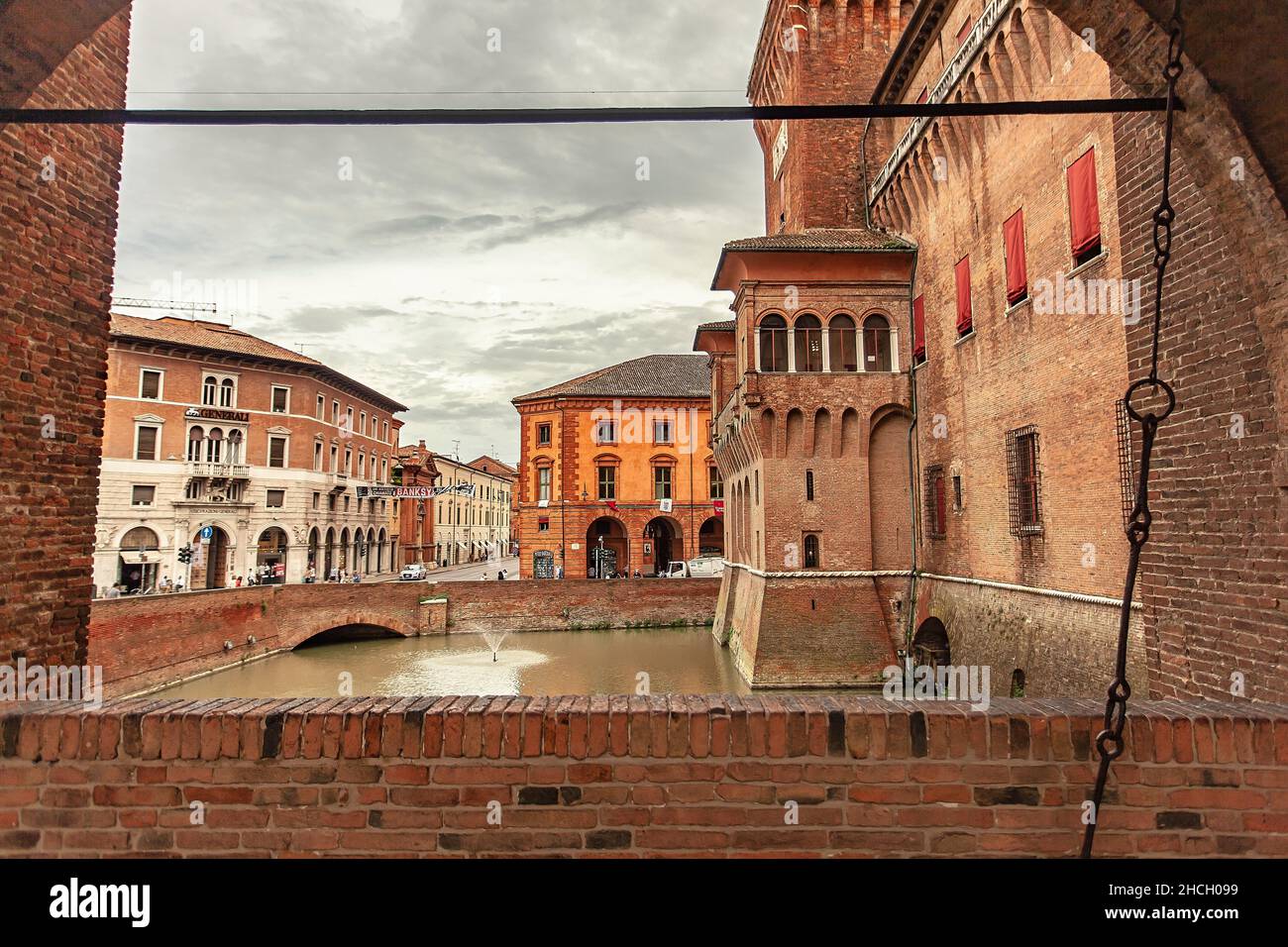 FERRARA, ITALY 29 JULY 2020 : Medieval castle of Ferrara the historical ...
