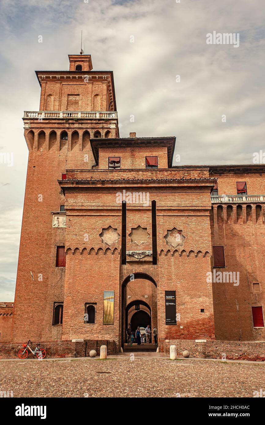 FERRARA, ITALY 29 JULY 2020 : Medieval castle of Ferrara the historical ...