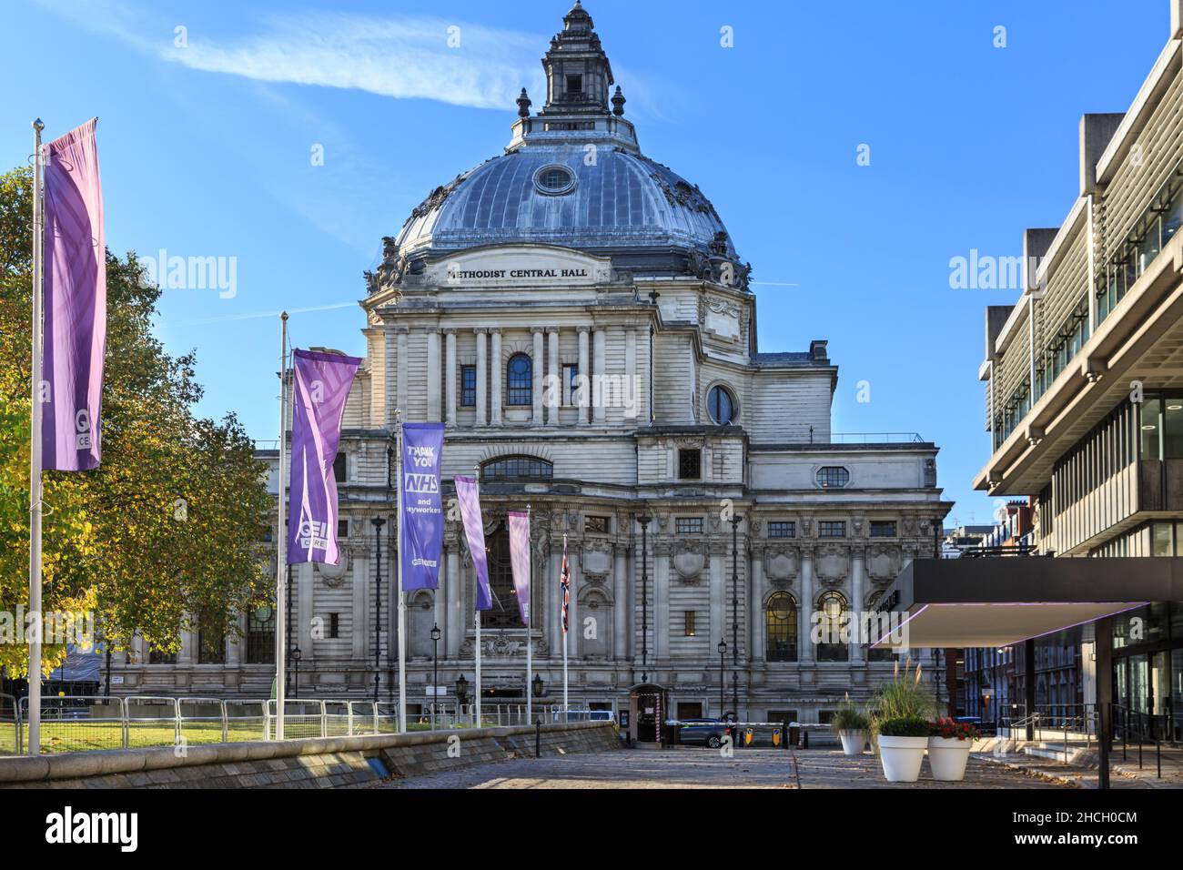 Methodist Central Hall exterior with Queen Elizabeth Conference Stock ...
