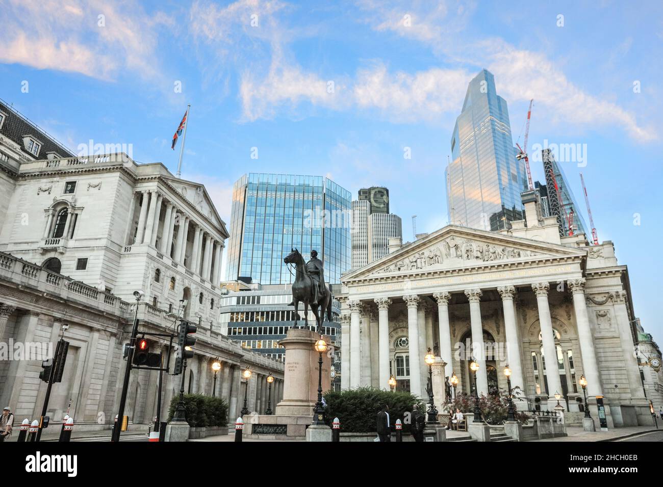 The Royal Exchange historic commerce building on Cornhill, Bank of ...