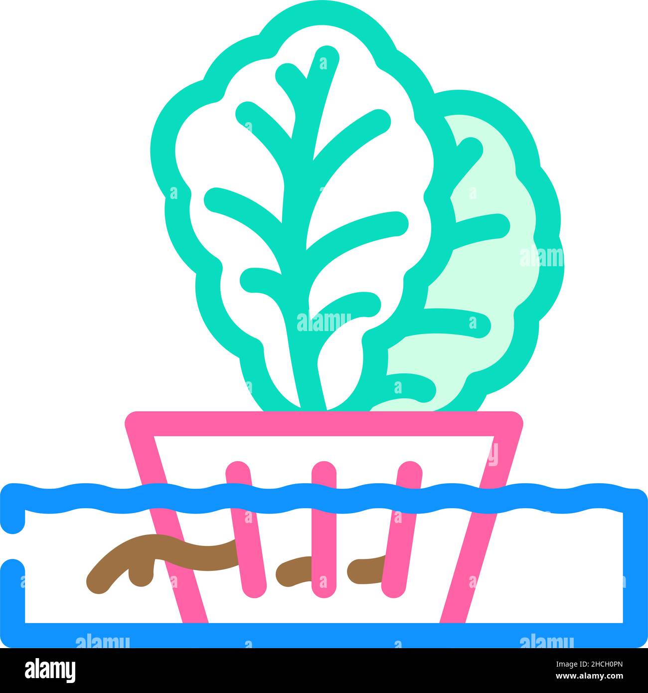 hydroponics agricultural plant color icon vector illustration Stock ...