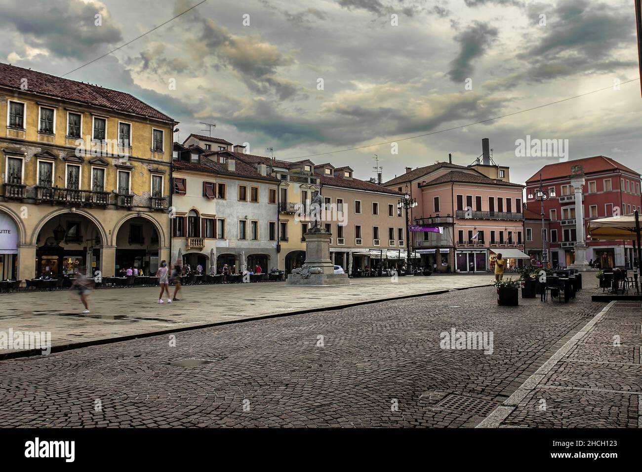 ROVIGO, ITALY 17 JULY 2020: Piazza Vittorio Emanuele in Rovigo, the ...