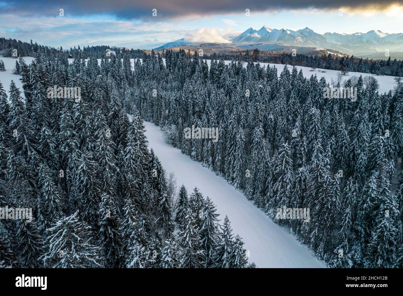 Tatra National Park Snowy Winter Landscape from Drone Stock Photo - Alamy