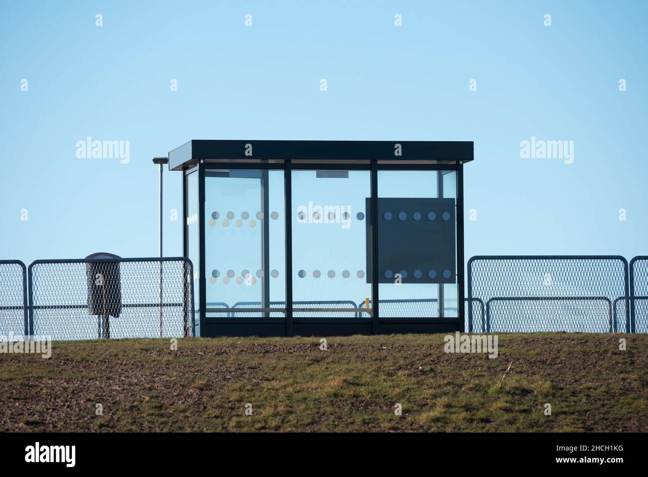 An empty bus stop Stock Photo - Alamy