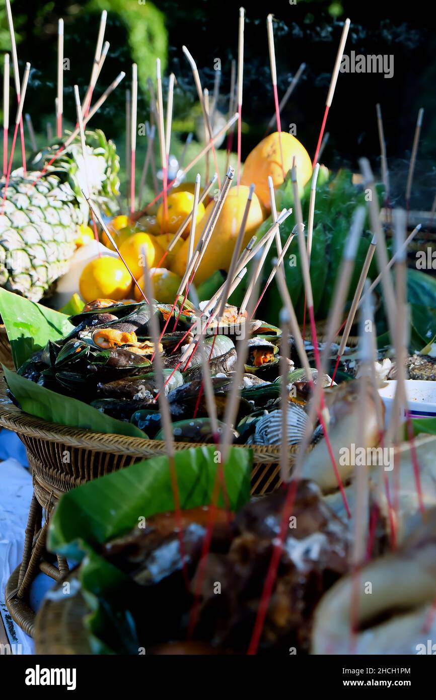 Offer sacrifices to one's anxestors, Close up Image of Sacrificial ...