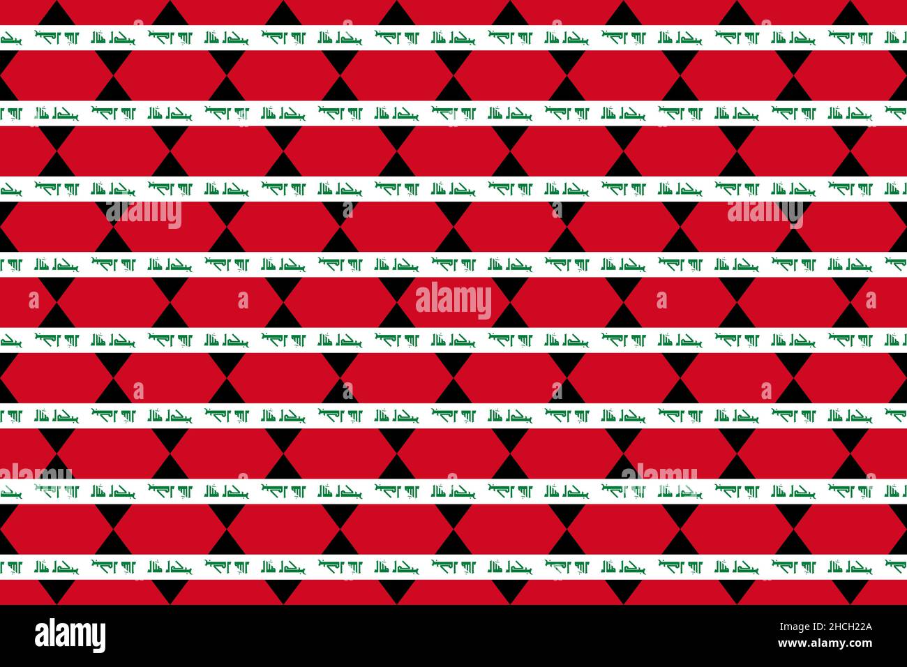 Geometric pattern in the colors of the national flag of Iraq. The ...