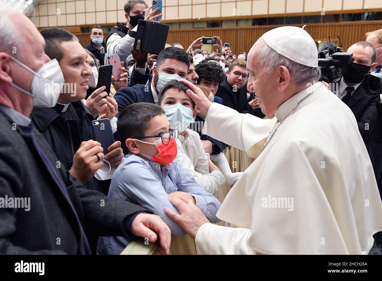 Pope Francis during the general audience in the Paul VI Hall. Vatican ...