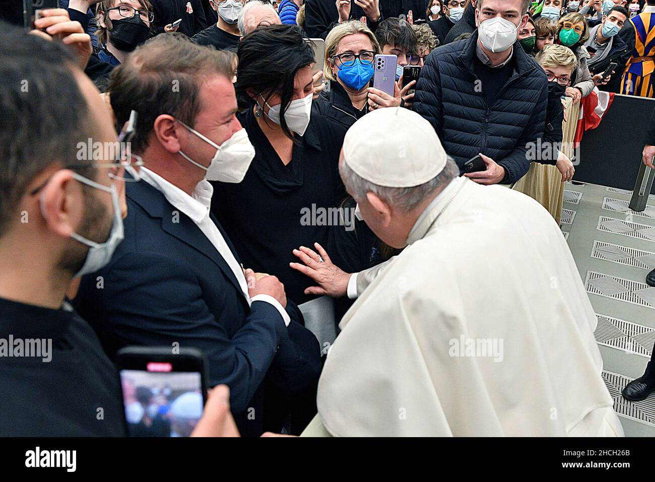 Pope Francis during the general audience in the Paul VI Hall. Vatican ...