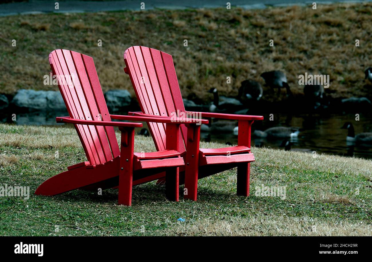 Two red chairs hi-res stock photography and images - Alamy