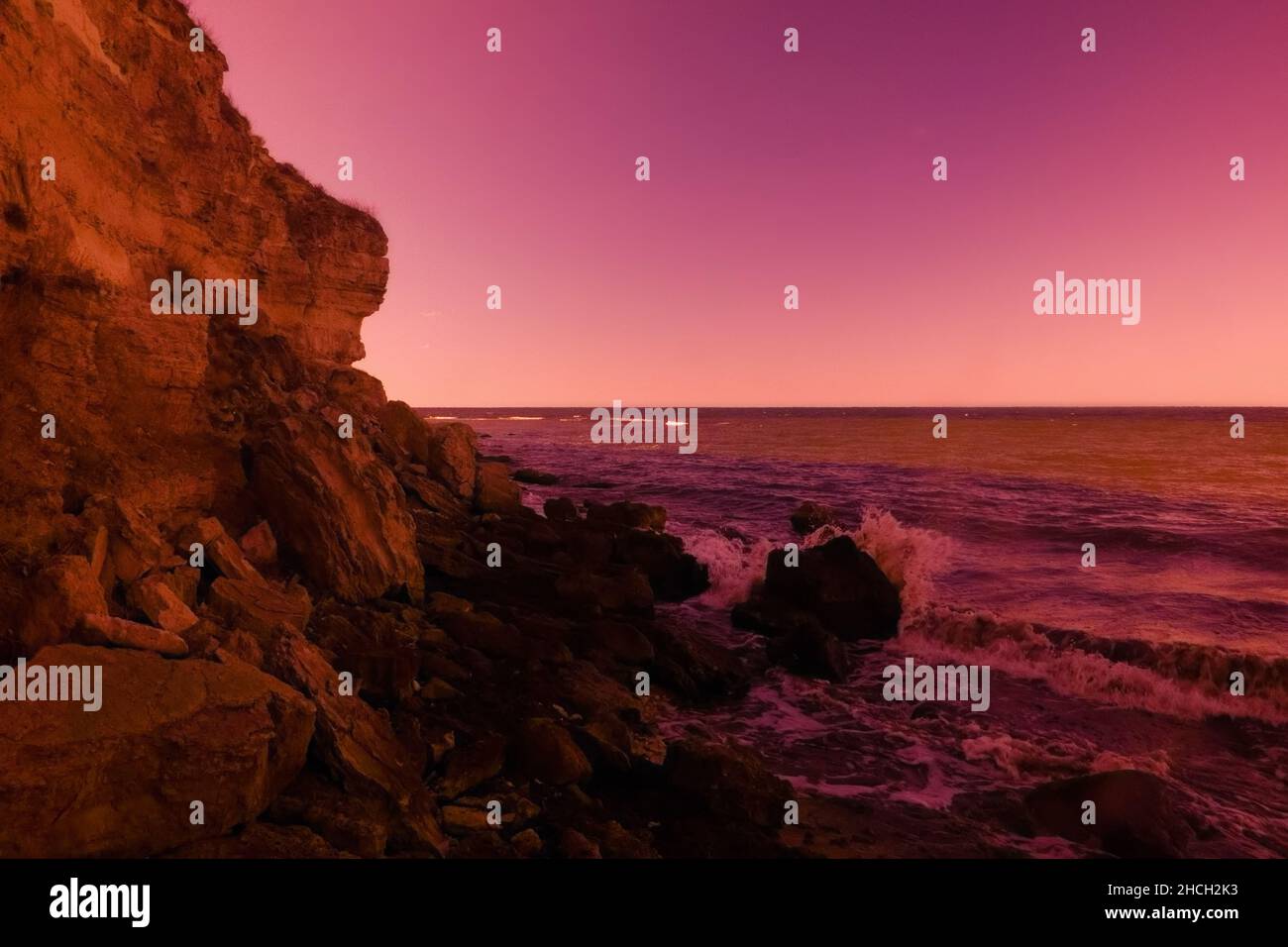 Mystical seaside with rocks. The magic and beauty of the sea ...