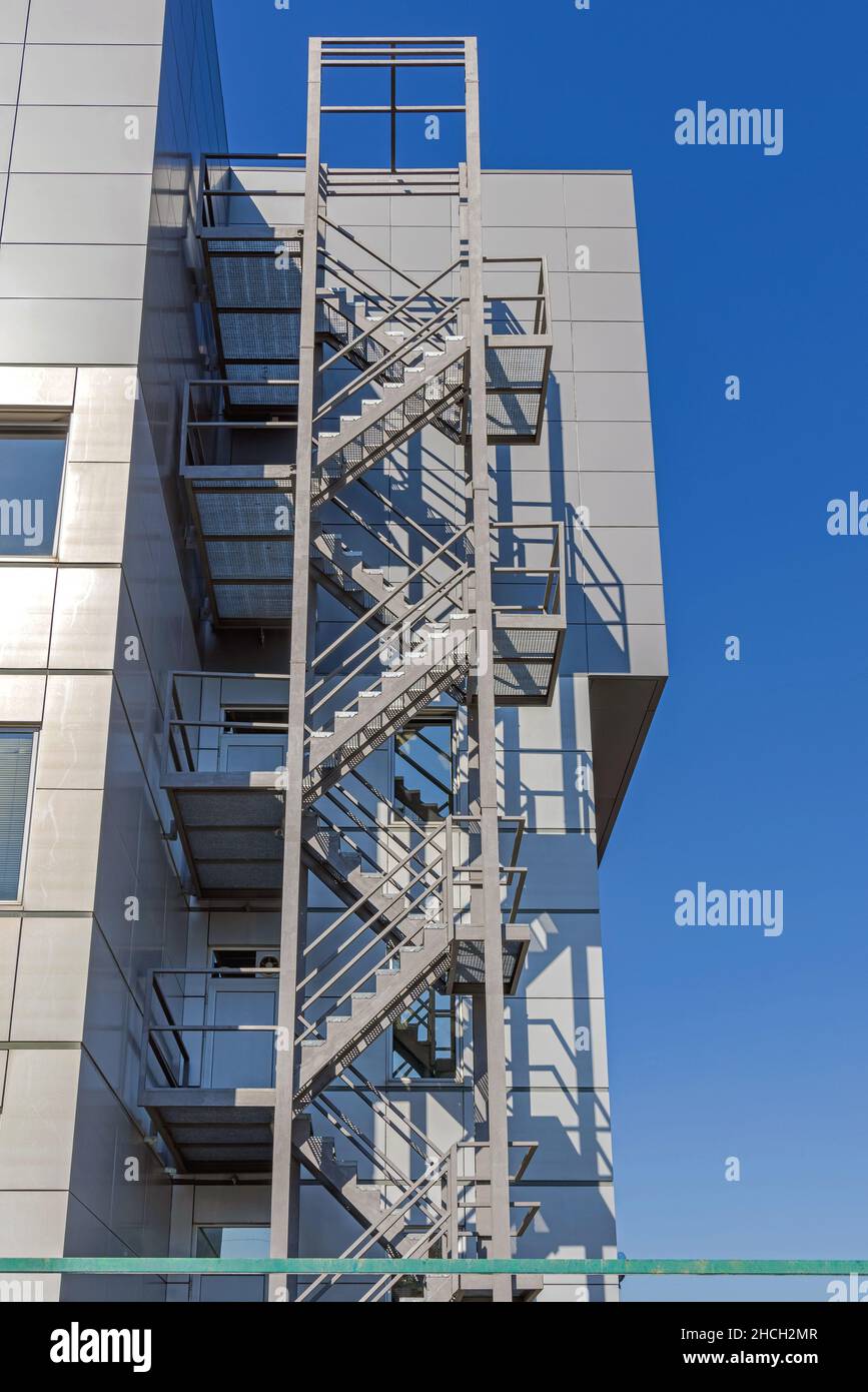 Fire Escape External Steel Metal Stairs Structure at Building Stock ...