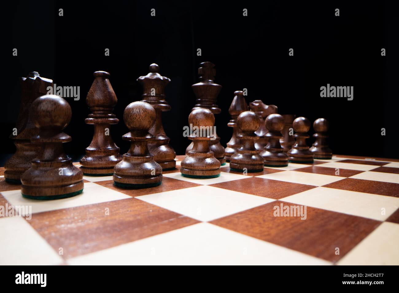 Close-Up Of Chess Pieces On Board, wooden chess, chess contest Stock ...