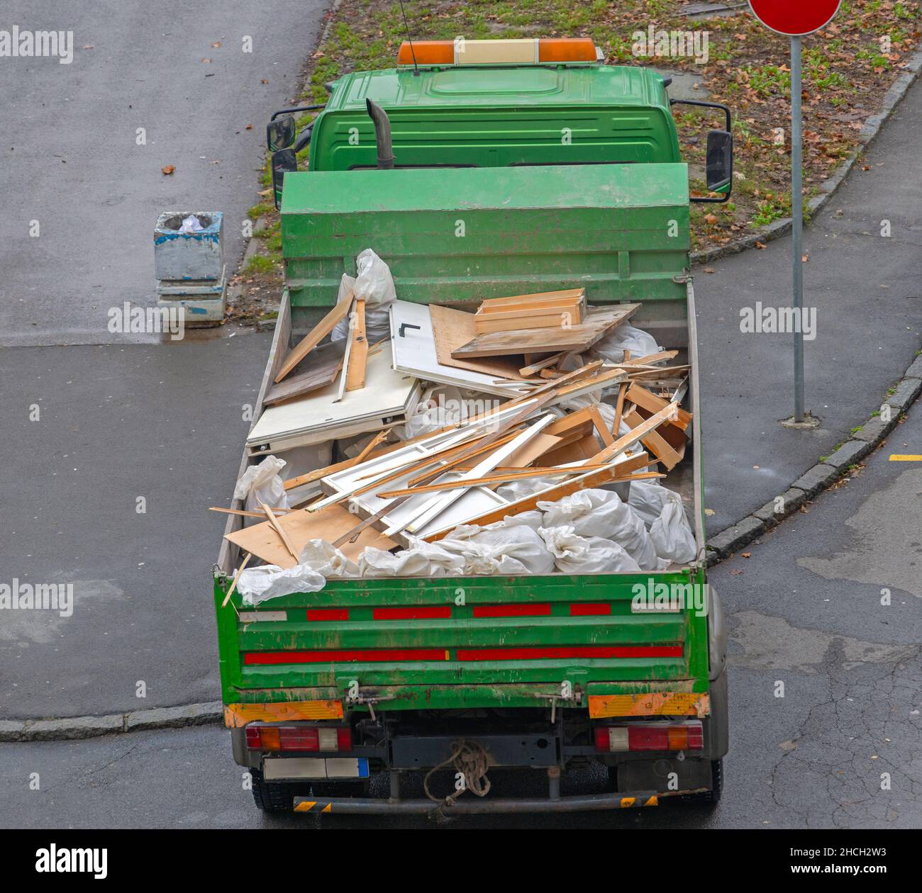 Loaded Tipper Truck With Construction Site Debris Stock Photo - Alamy