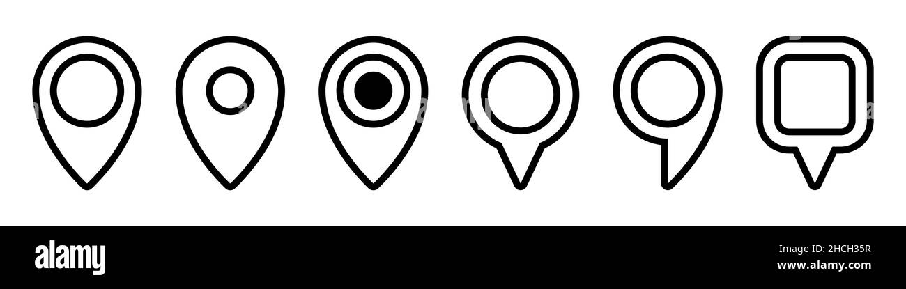 Pin icon set simple design Stock Vector Image & Art - Alamy