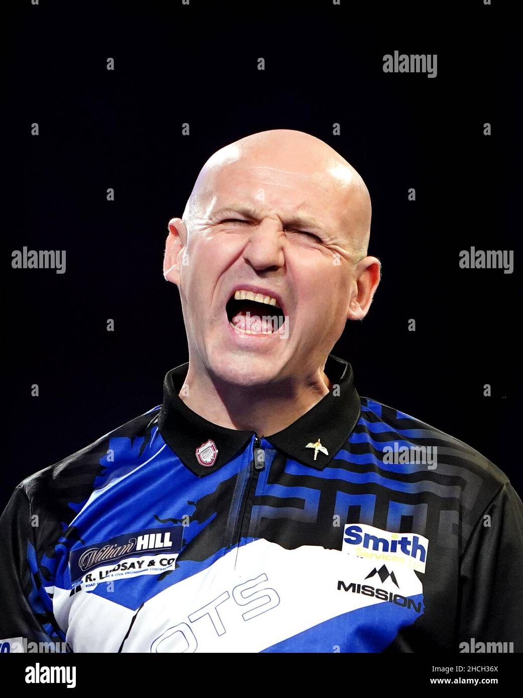 Alan Soutar reacts during his match against Jose De Sousa on day twelve ...