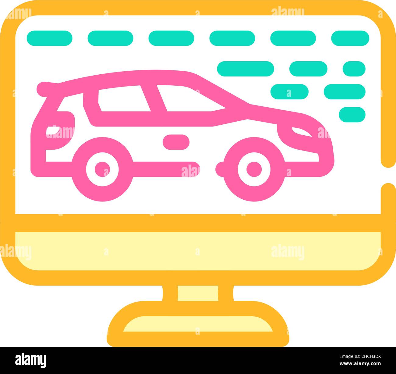 computer diagnostics of cars color icon vector illustration Stock ...