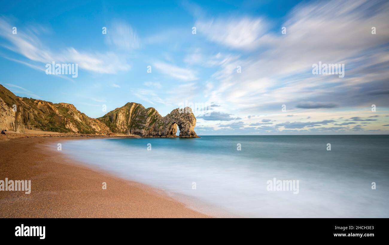 Durdle Door, in Dorset, on the South coast of England. The natural rock ...