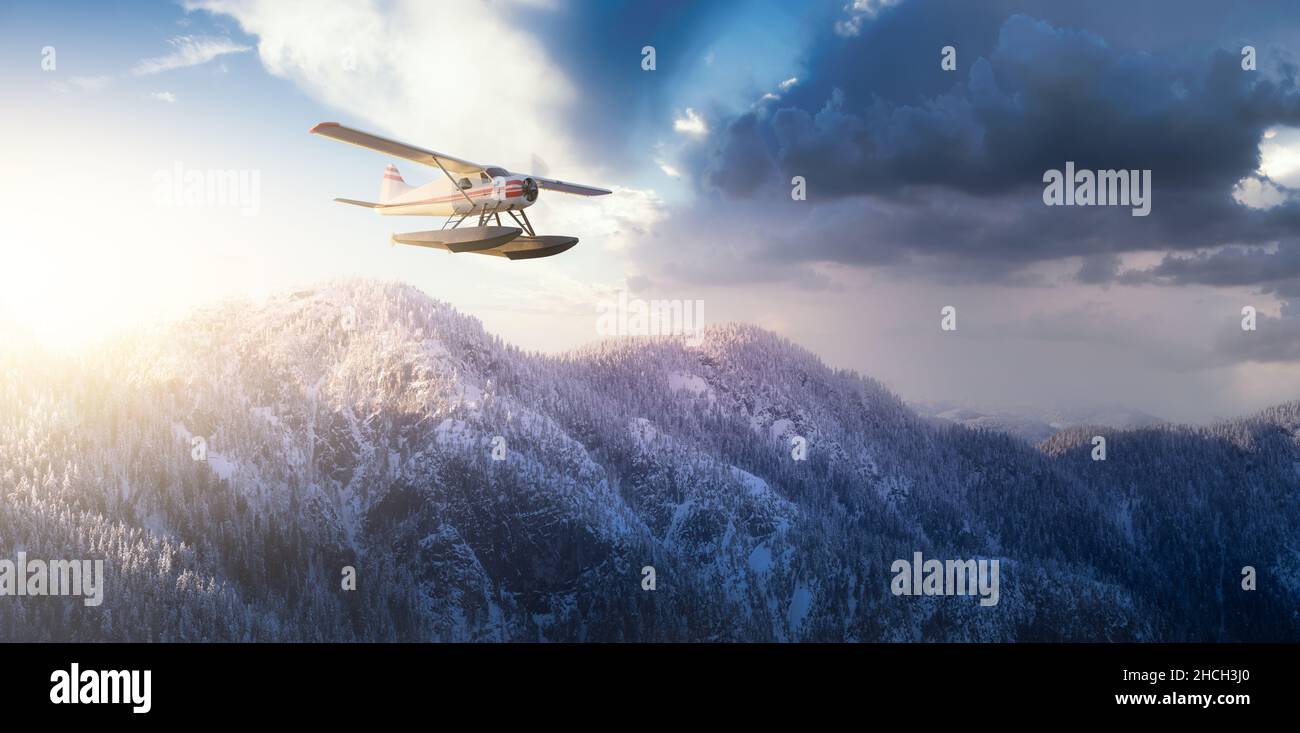 Seaplane flying over rocky hi-res stock photography and images - Alamy