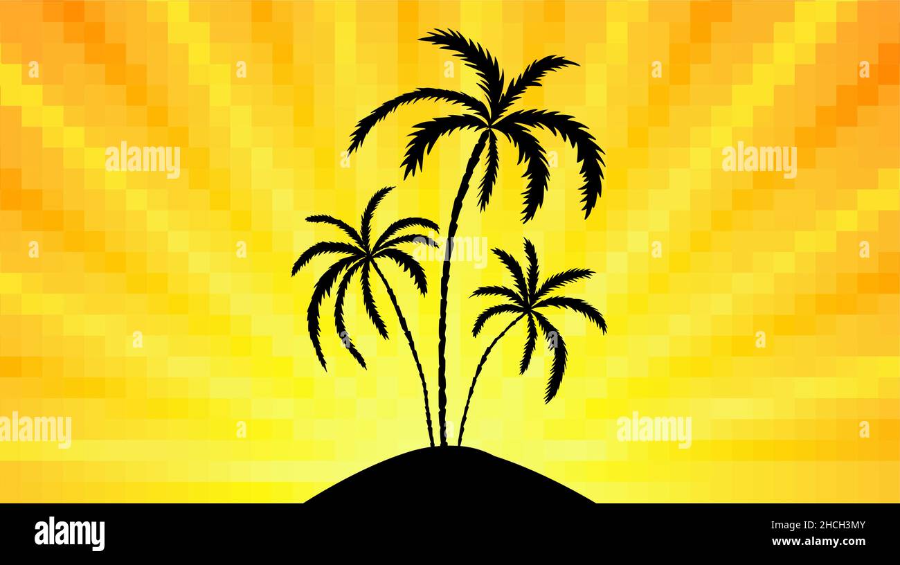 A radiant backdrop with palm trees. Vector illustration Stock Vector ...