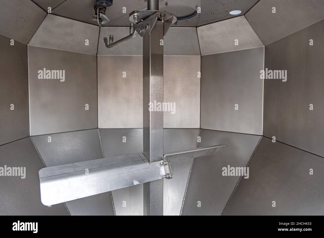 Vertical Stainless Steel Feed Mixer Machine Interior Stock Photo - Alamy