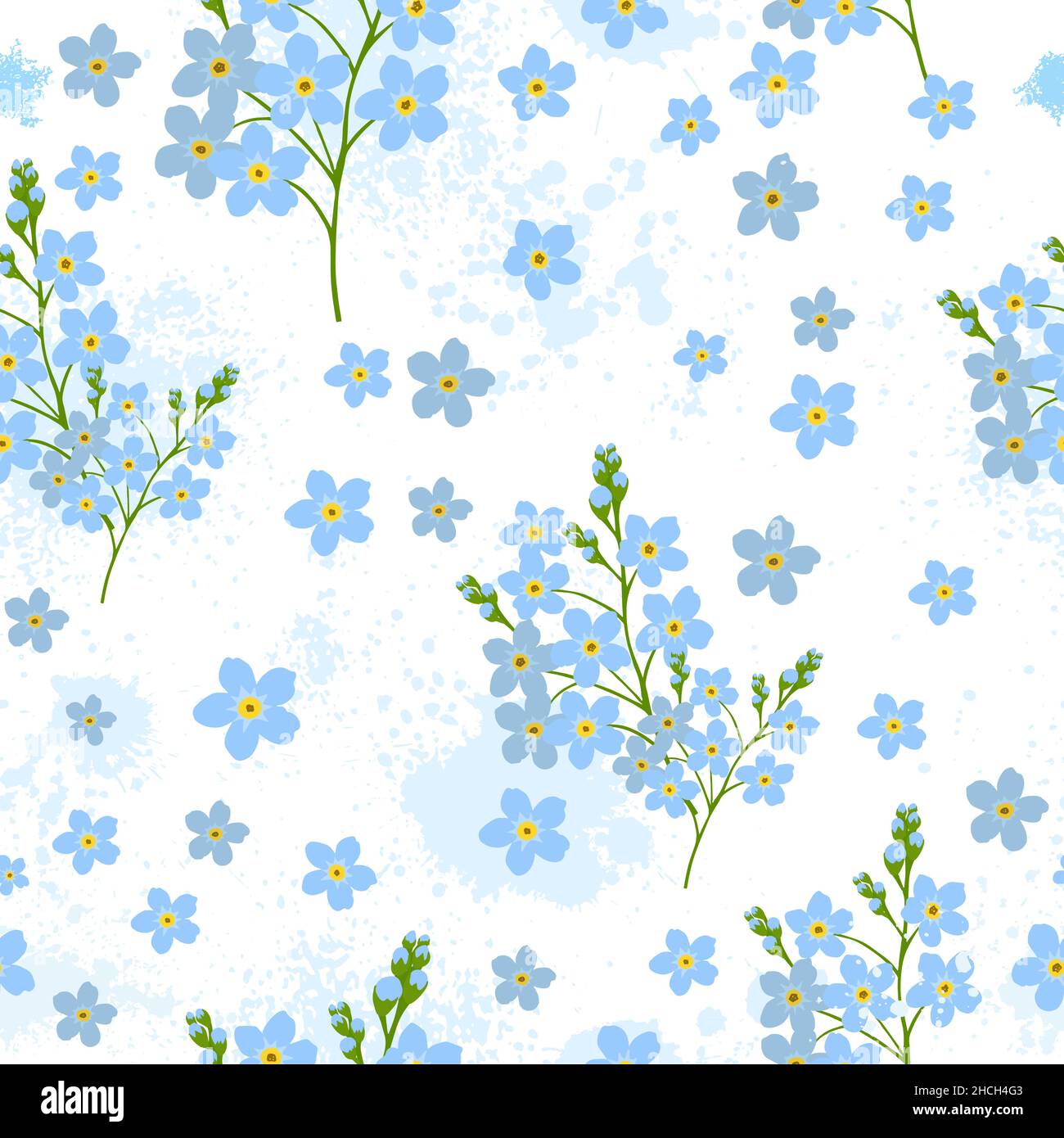 A seamless forget-me-not background. Vector illustration Stock Vector ...