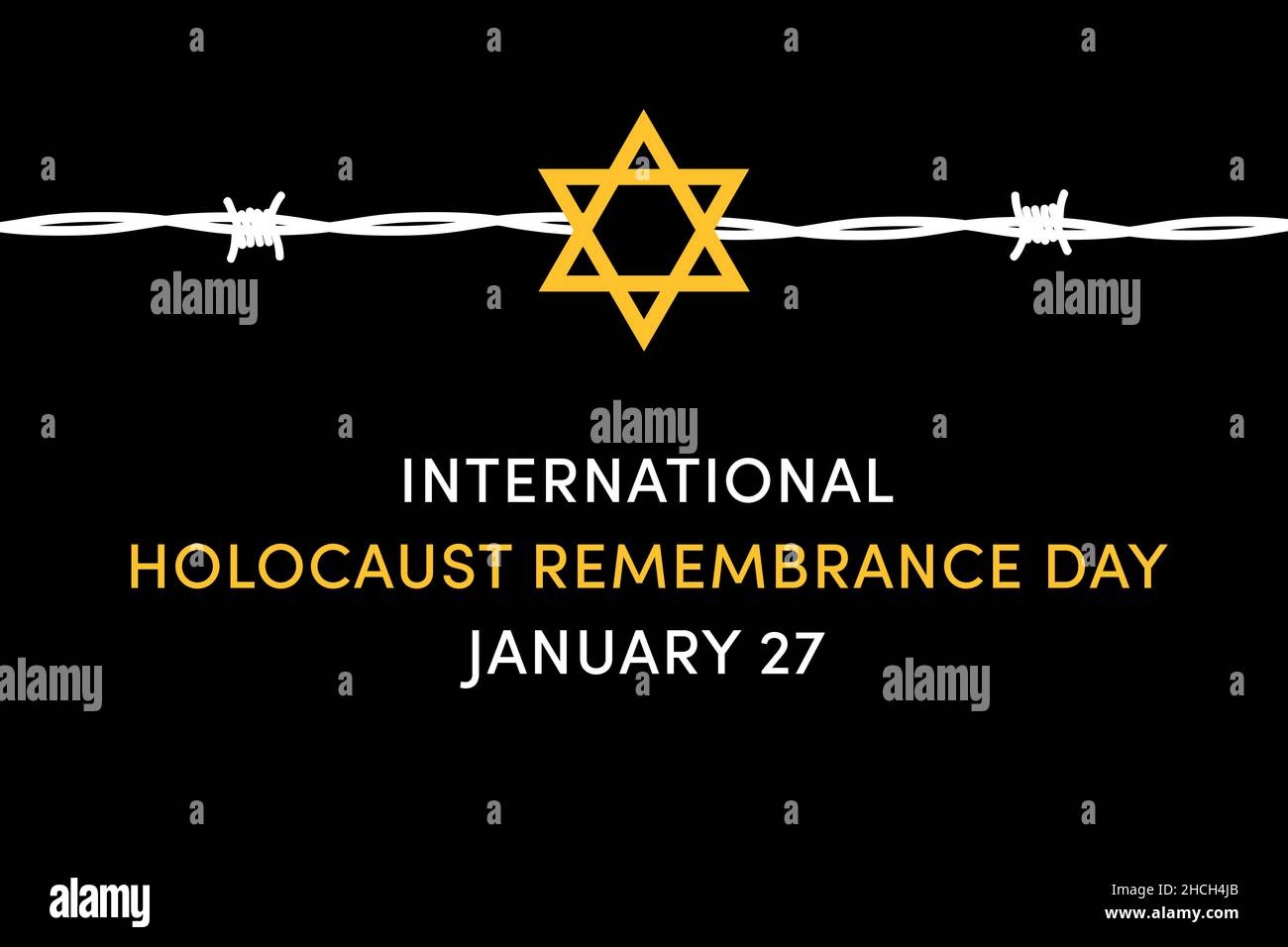 International Holocaust Remembrance Day illustration. Jewish star with ...