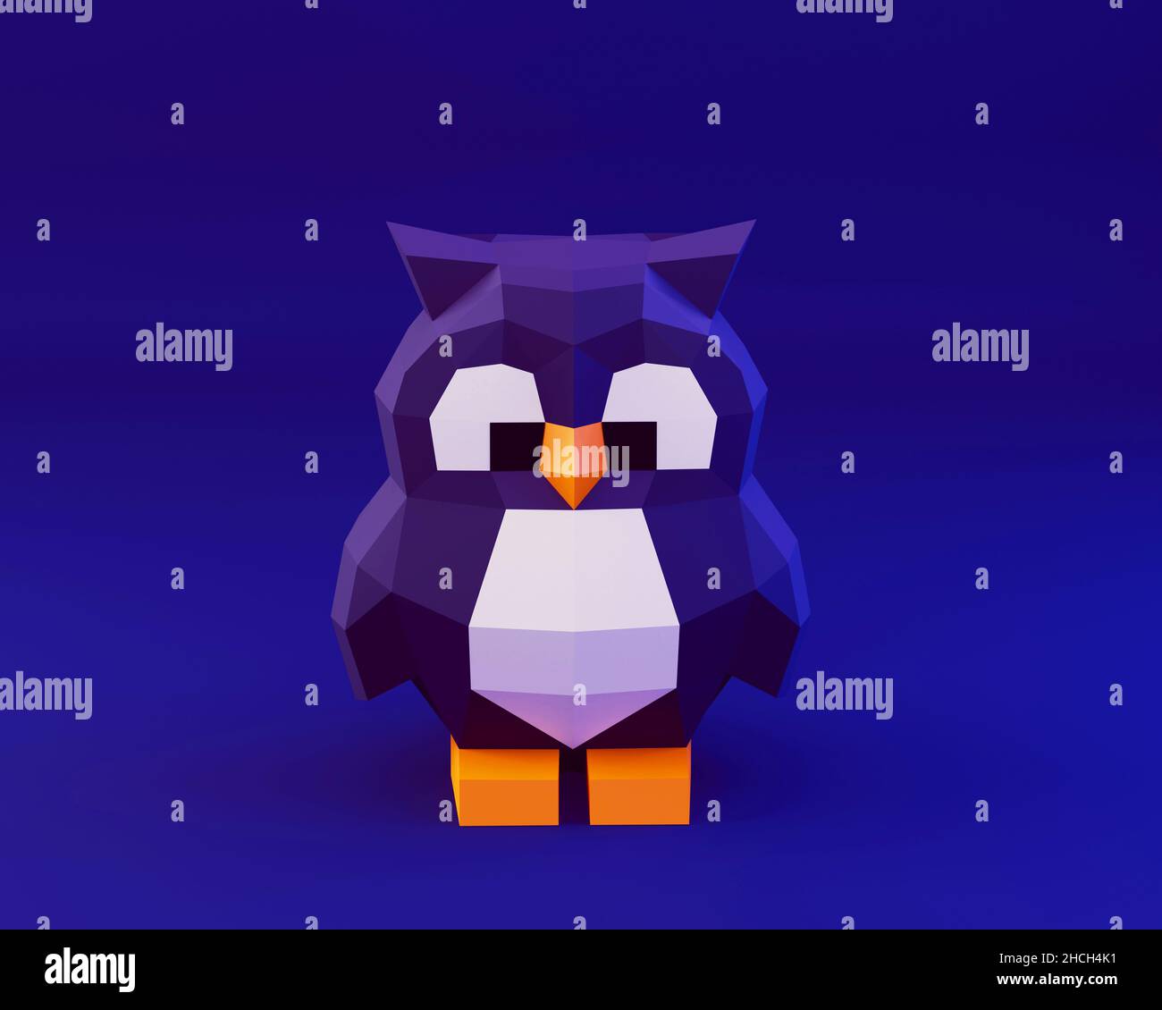 low poly cute baby owl, polygonal art, 3d rendering Stock Photo - Alamy