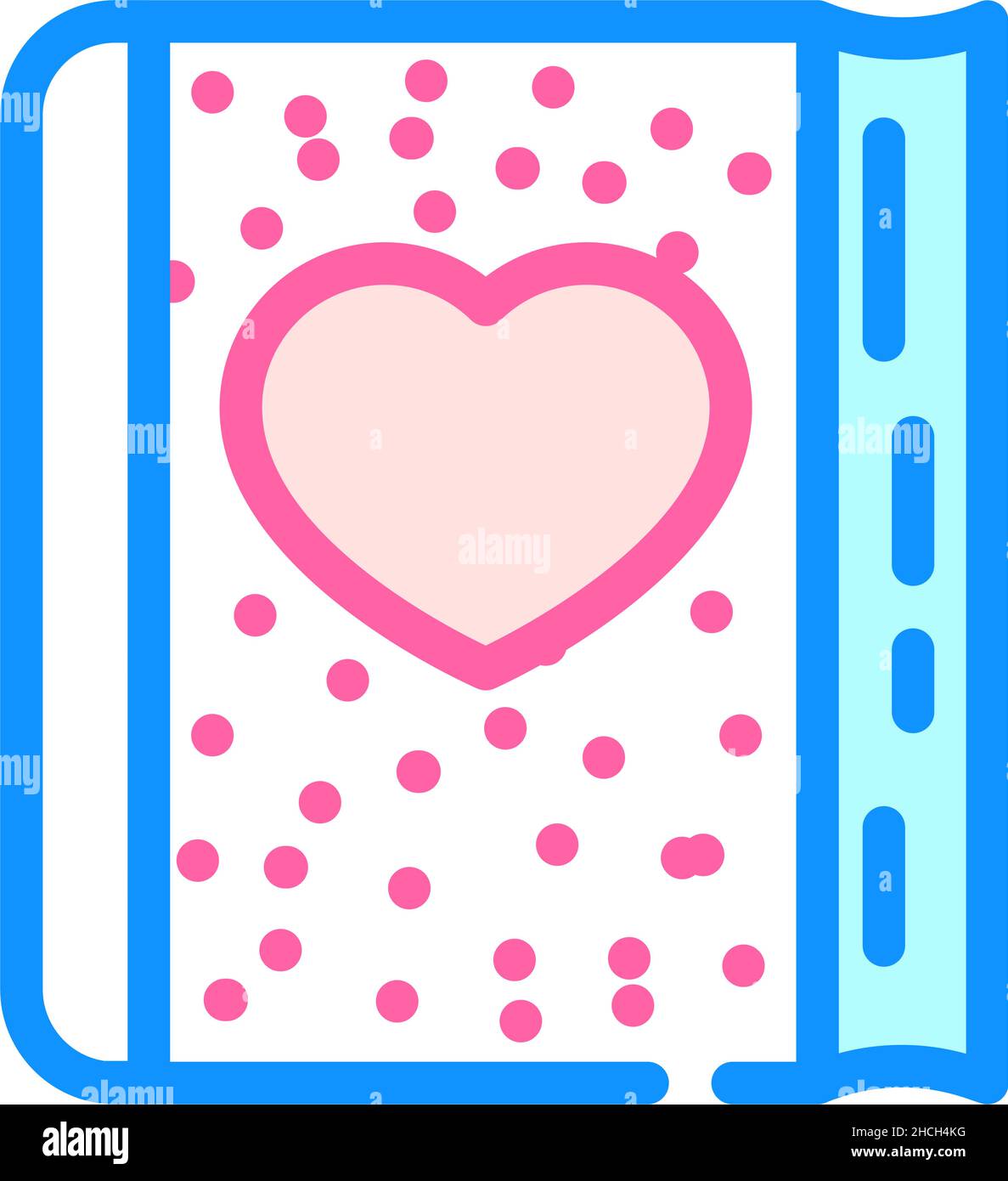 fluffy diary with heart color icon vector illustration Stock Vector ...