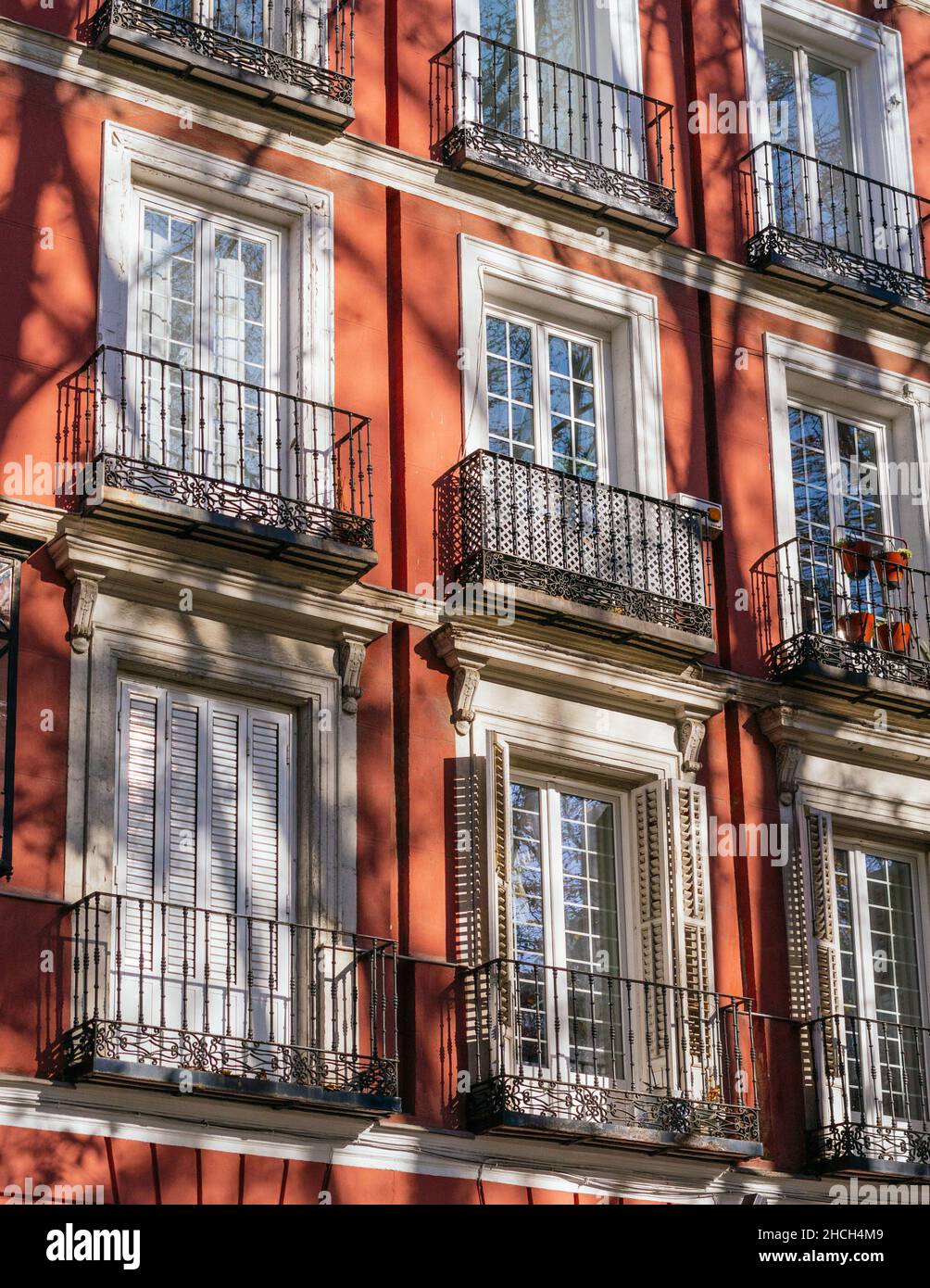 Facade and windows of european building Stock Photo - Alamy