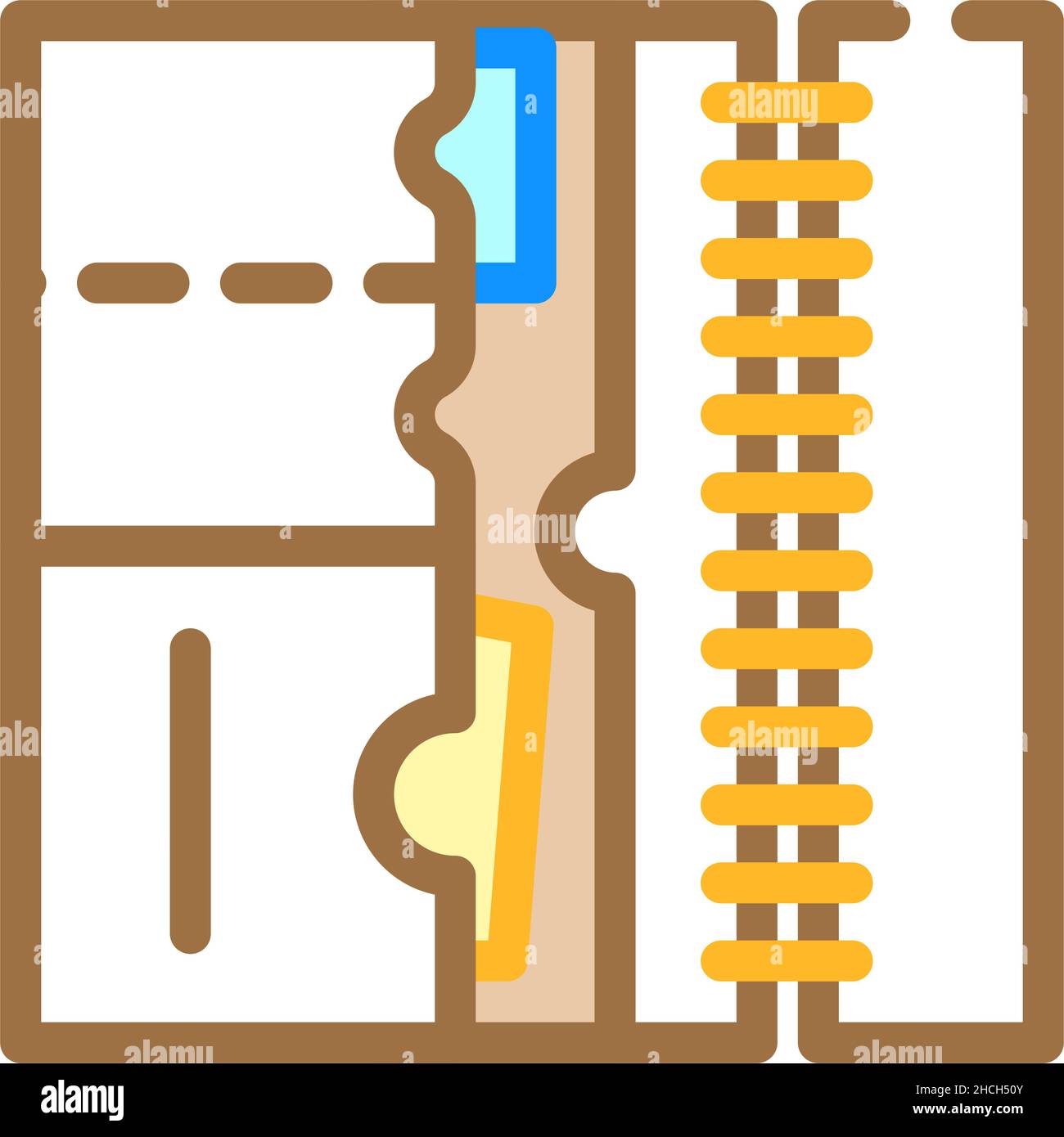 inside pockets in diary cover color icon vector illustration Stock ...
