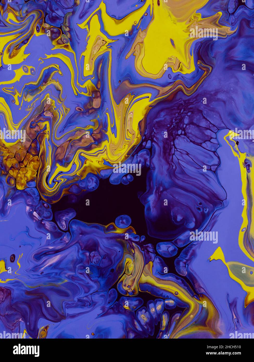 Violet wave with yellow abstract creative hand painted background ...