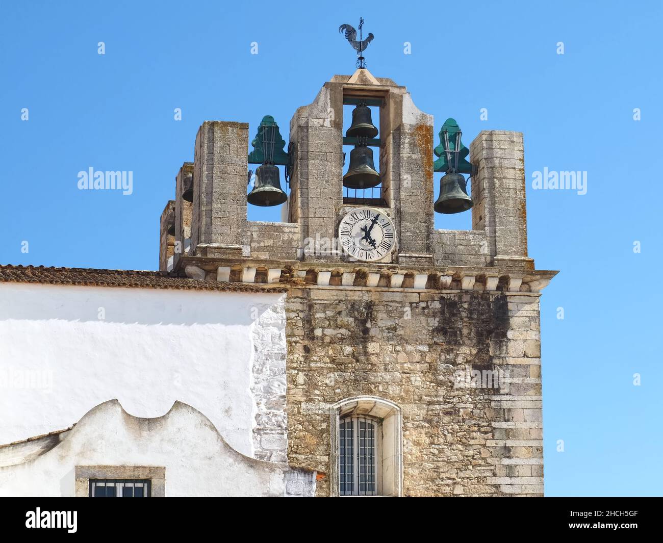 Beautiful cathedral of Faro, interesting architecture at the Algarve ...