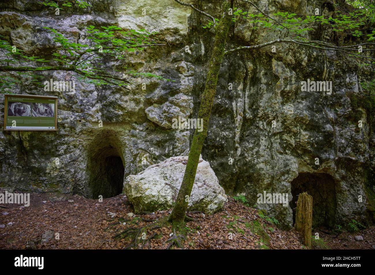 Entrance to caverns themed trail Grande Guerra on the battles of World ...