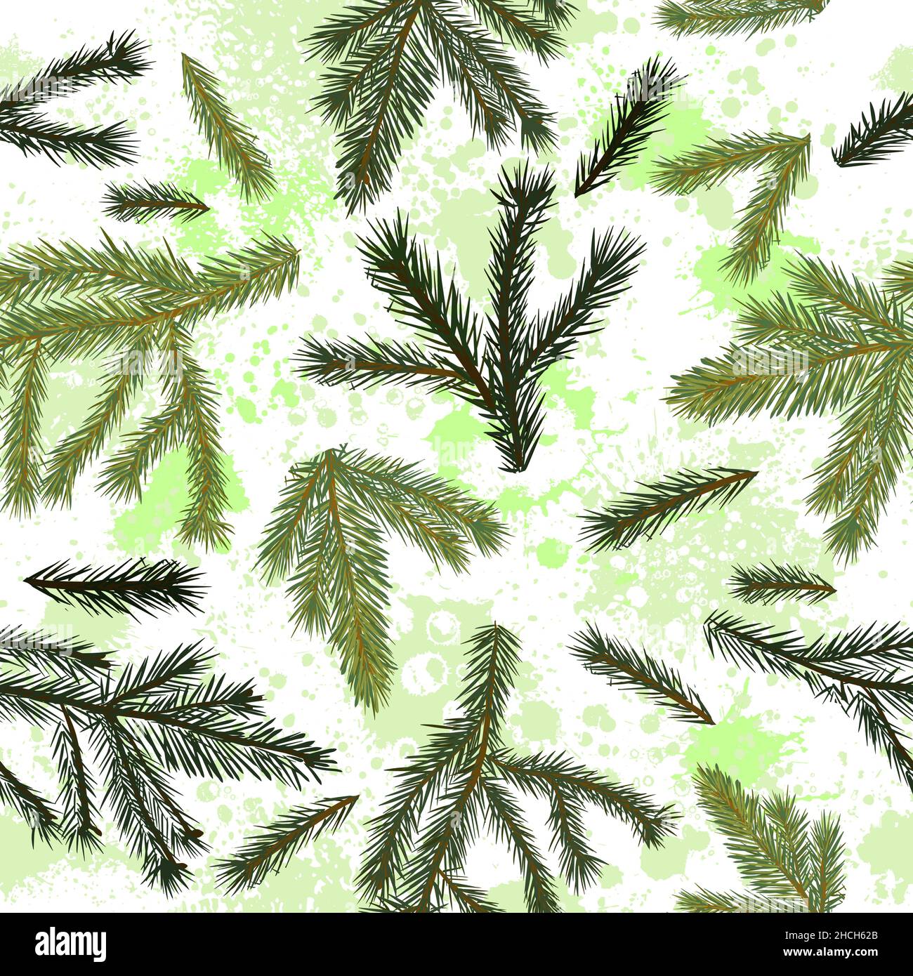 A seamless background of twigs of spruce. Vector illustration Stock ...