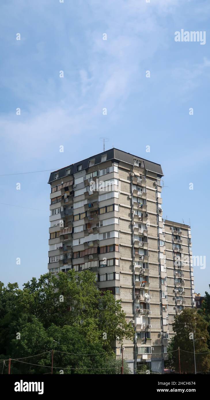 Soviet architecture facade apartment building hi-res stock photography ...