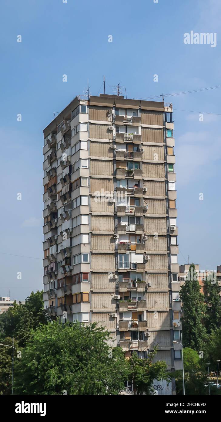 Soviet architecture facade apartment building hi-res stock photography ...