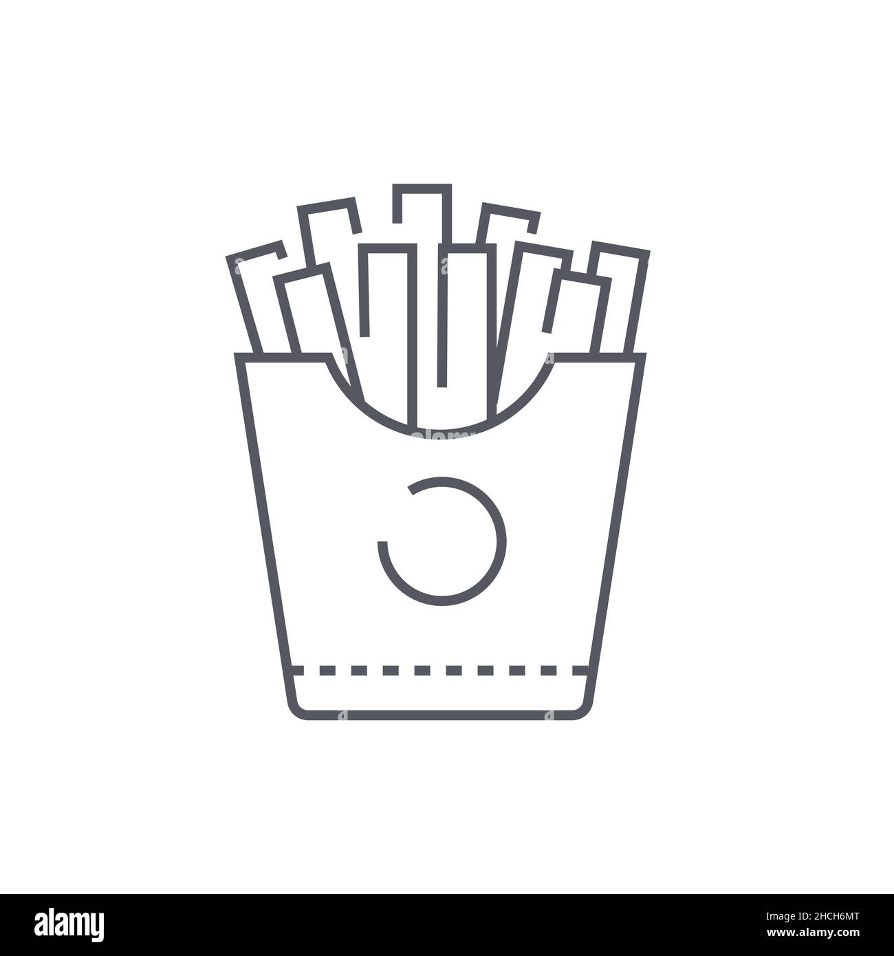 French fries - modern black line design style icon on white background ...