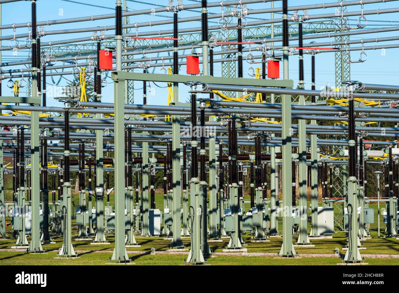 Transformer station near Kempten, Allgaeu, Bavaria, Germany Stock Photo ...