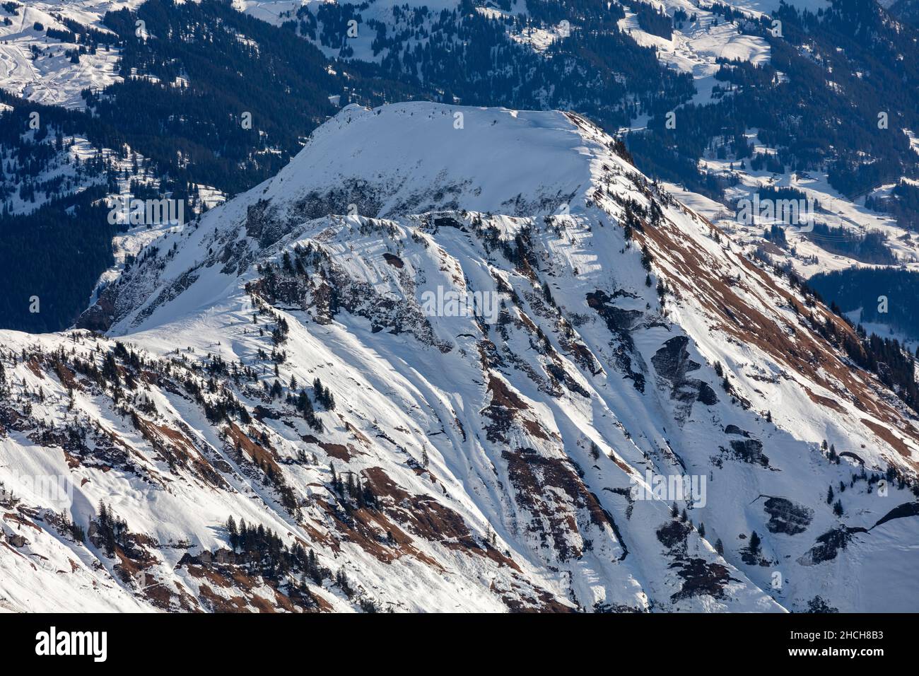 Ridge on the Brienzer Rothorn in winter, Lucerne, Switzerland Stock ...