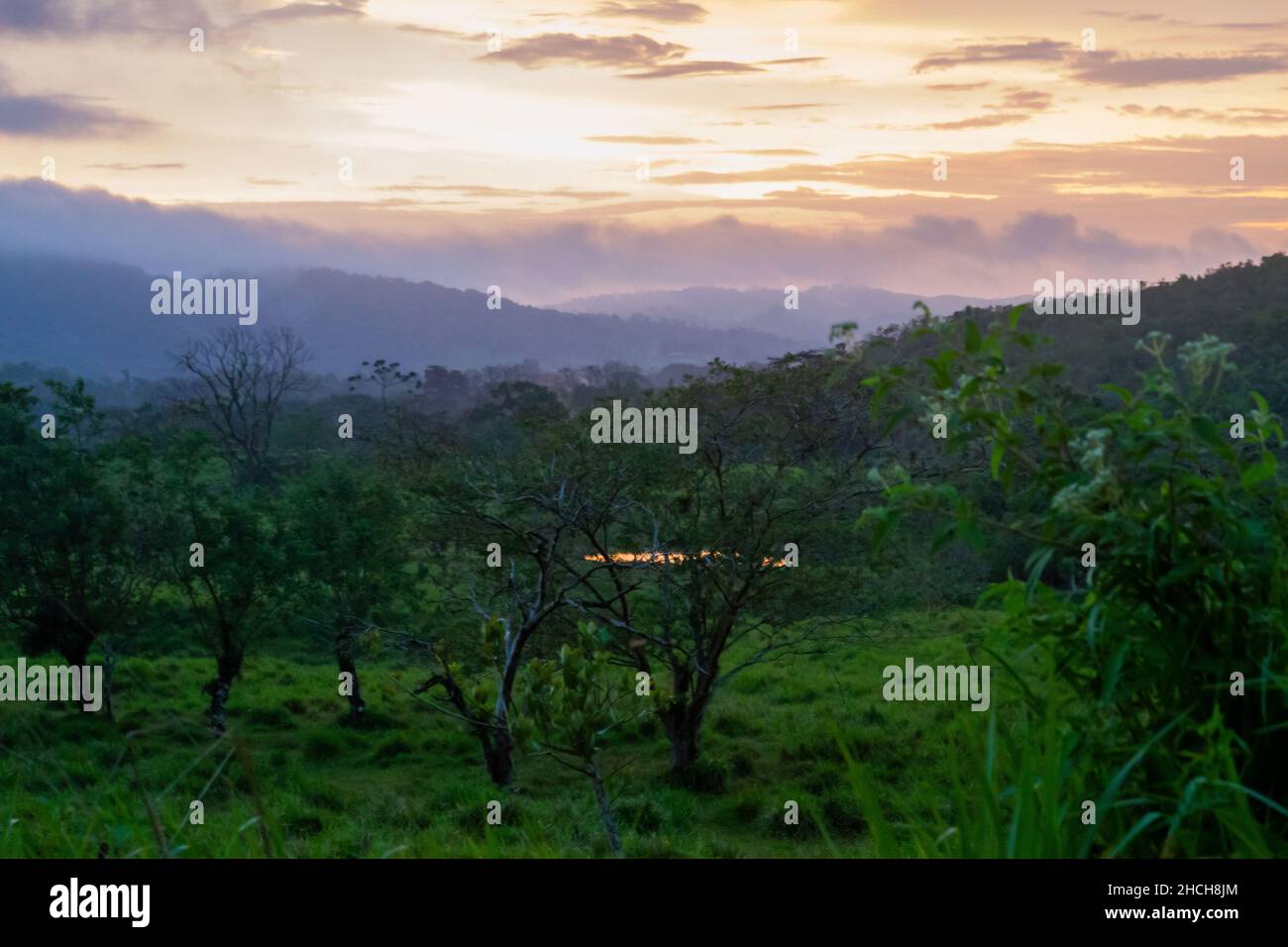 Arenal volcano and arenal cloud forest in the mist in Arenal region ...