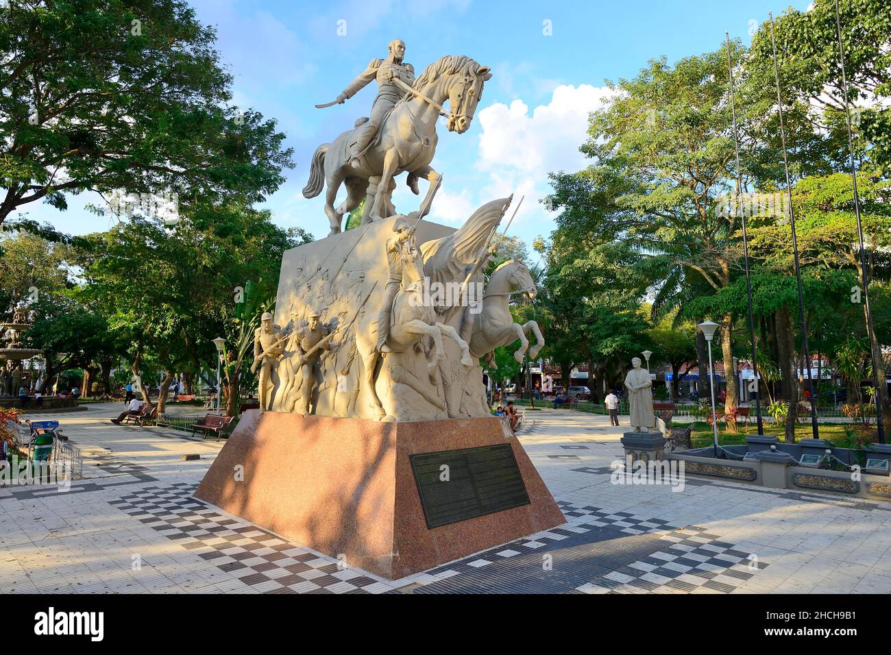 Monument to the Battle of Ingavi in the Plaza Central, Trinidad ...