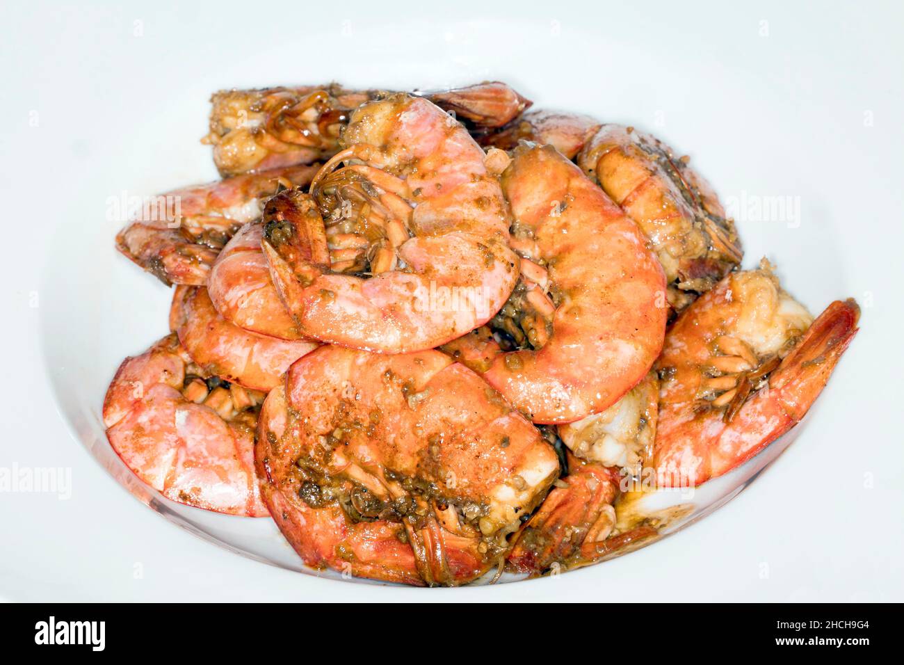 Argentine red prawns (Pleoticus muelleri) fried in the shell Stock ...
