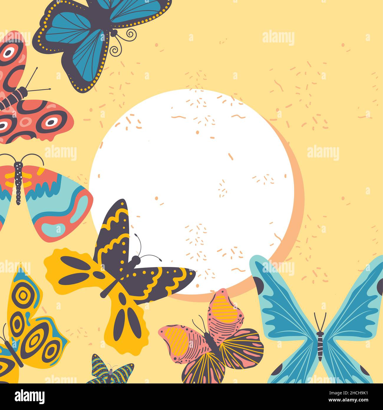 butterflies label design Stock Vector Image & Art - Alamy