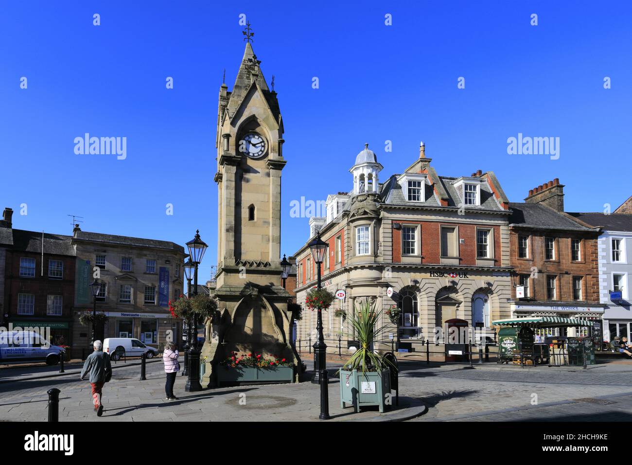 The Clock Tower and Musgrave Monument, Market Square, Penrith town ...