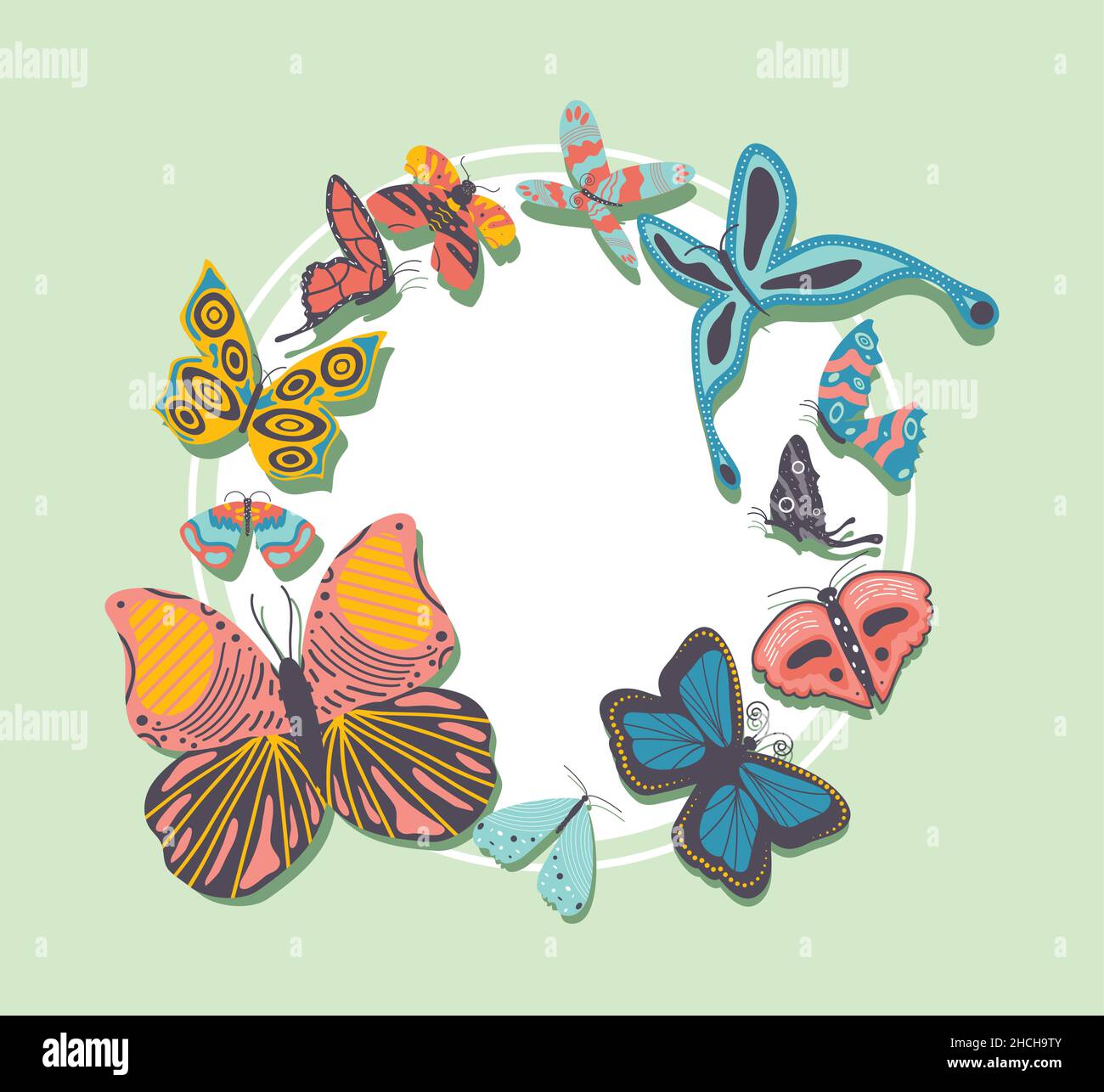 beautiful butterflies badge Stock Vector Image & Art - Alamy