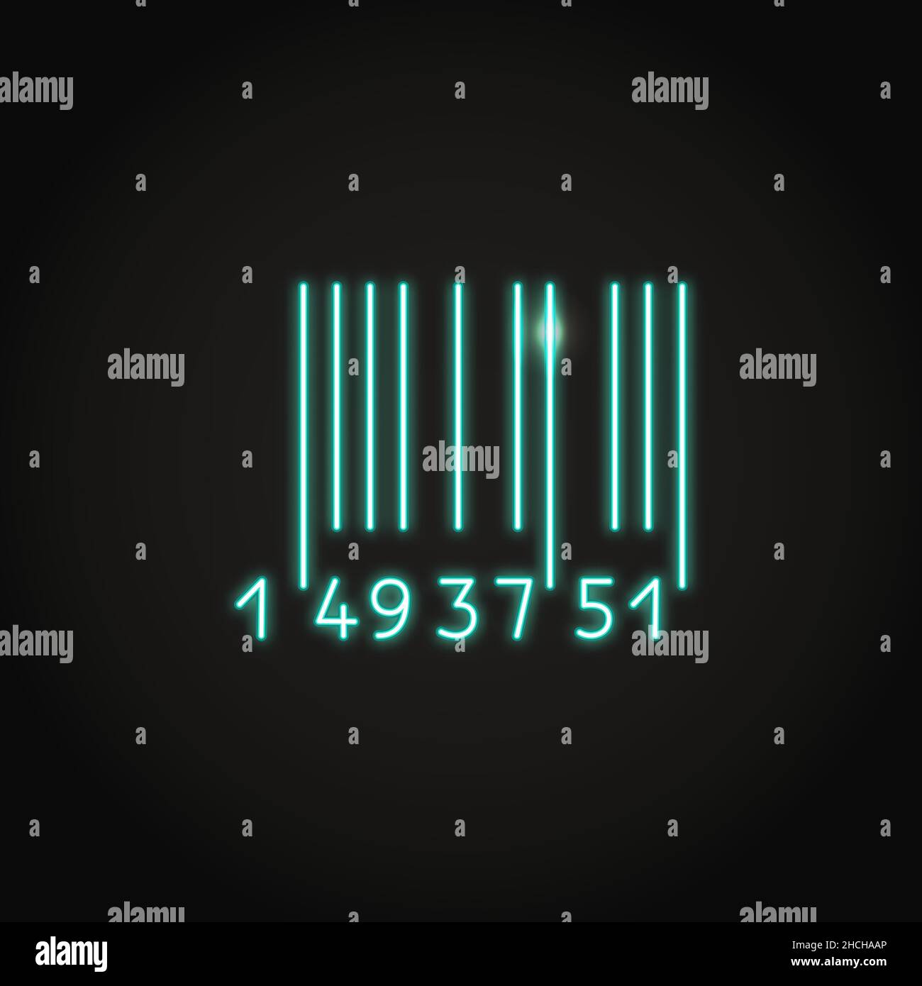 Neon barcode icon in line style. Digital identifier. Vector ...