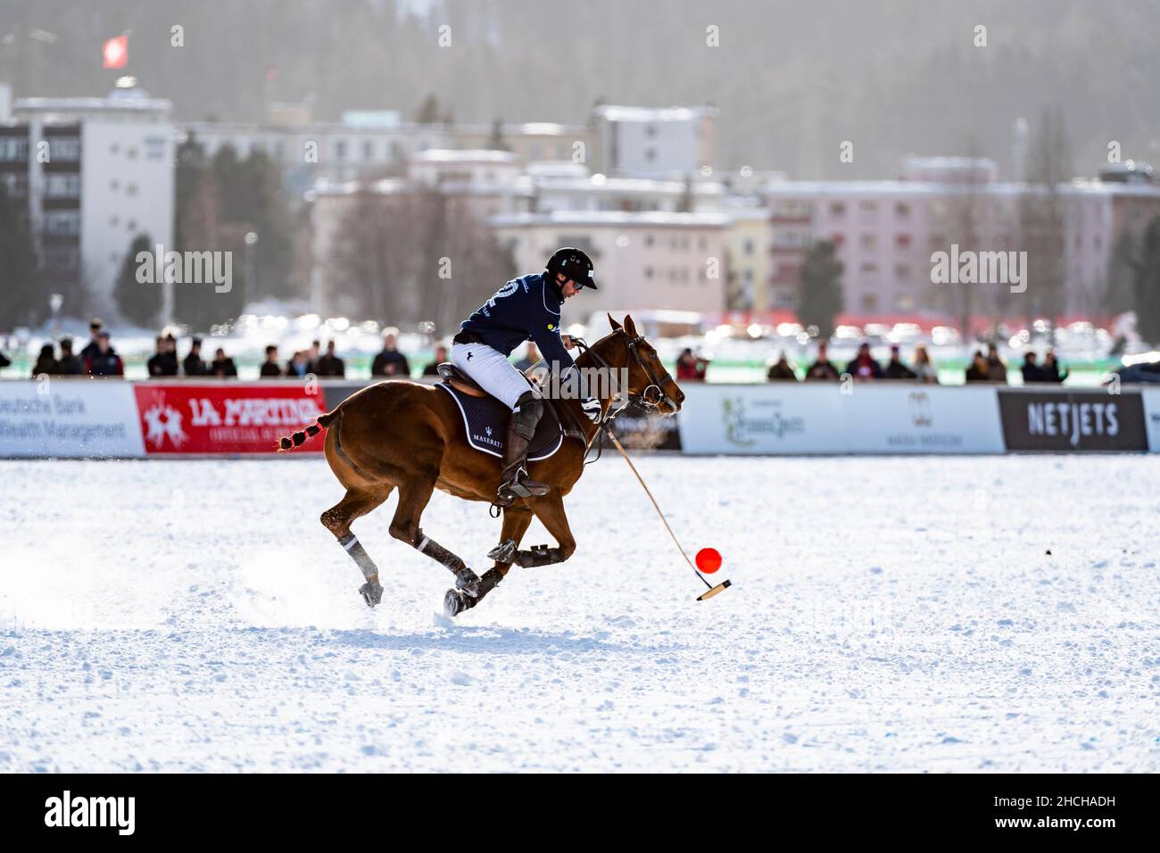 Valentin Novillo Astrada of Team Maserati hits the ball in full gallop ...