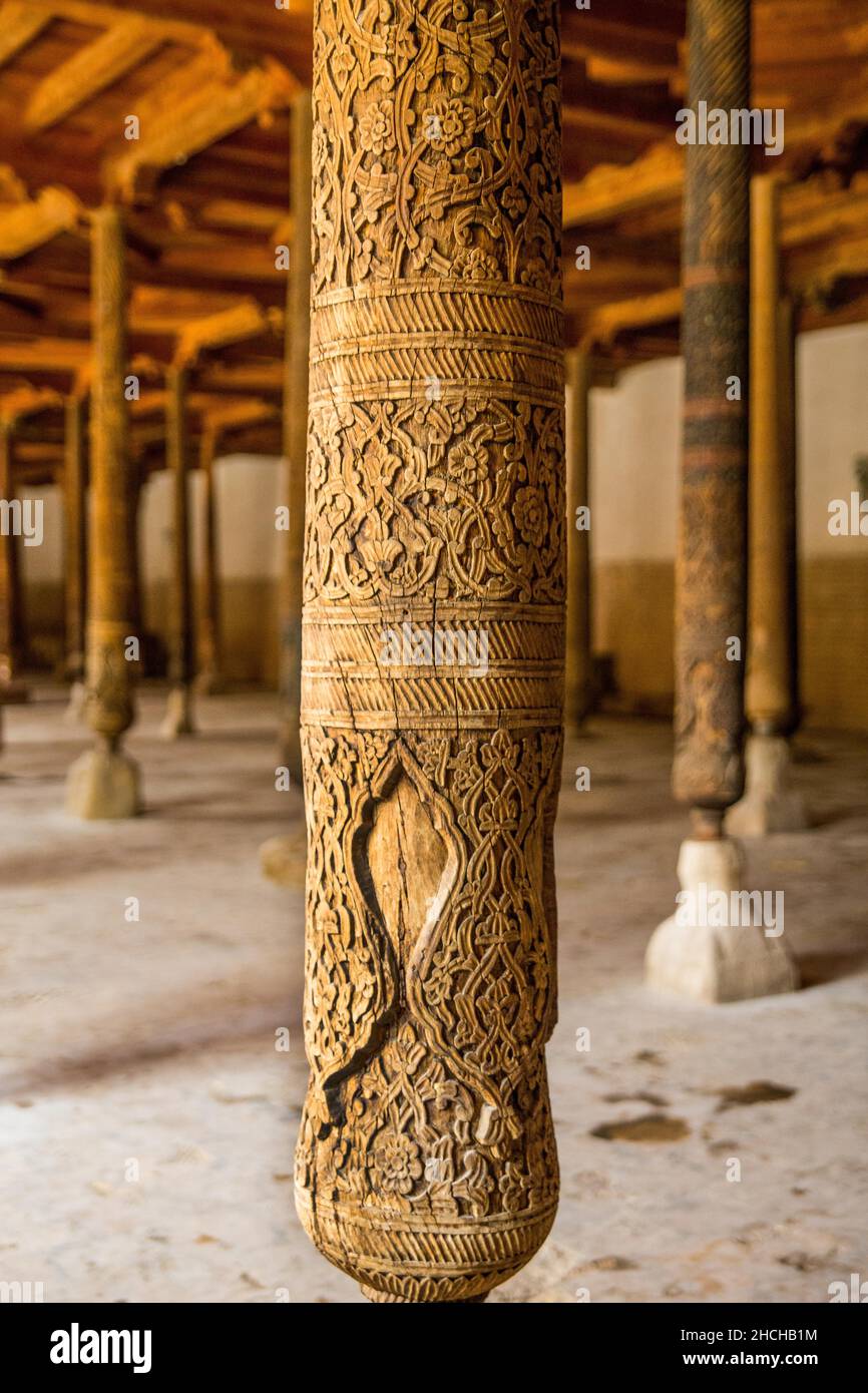 Wooden columns of the Juma Mosque, Khiva, Uzbekistan, Khiva, Uzbekistan ...