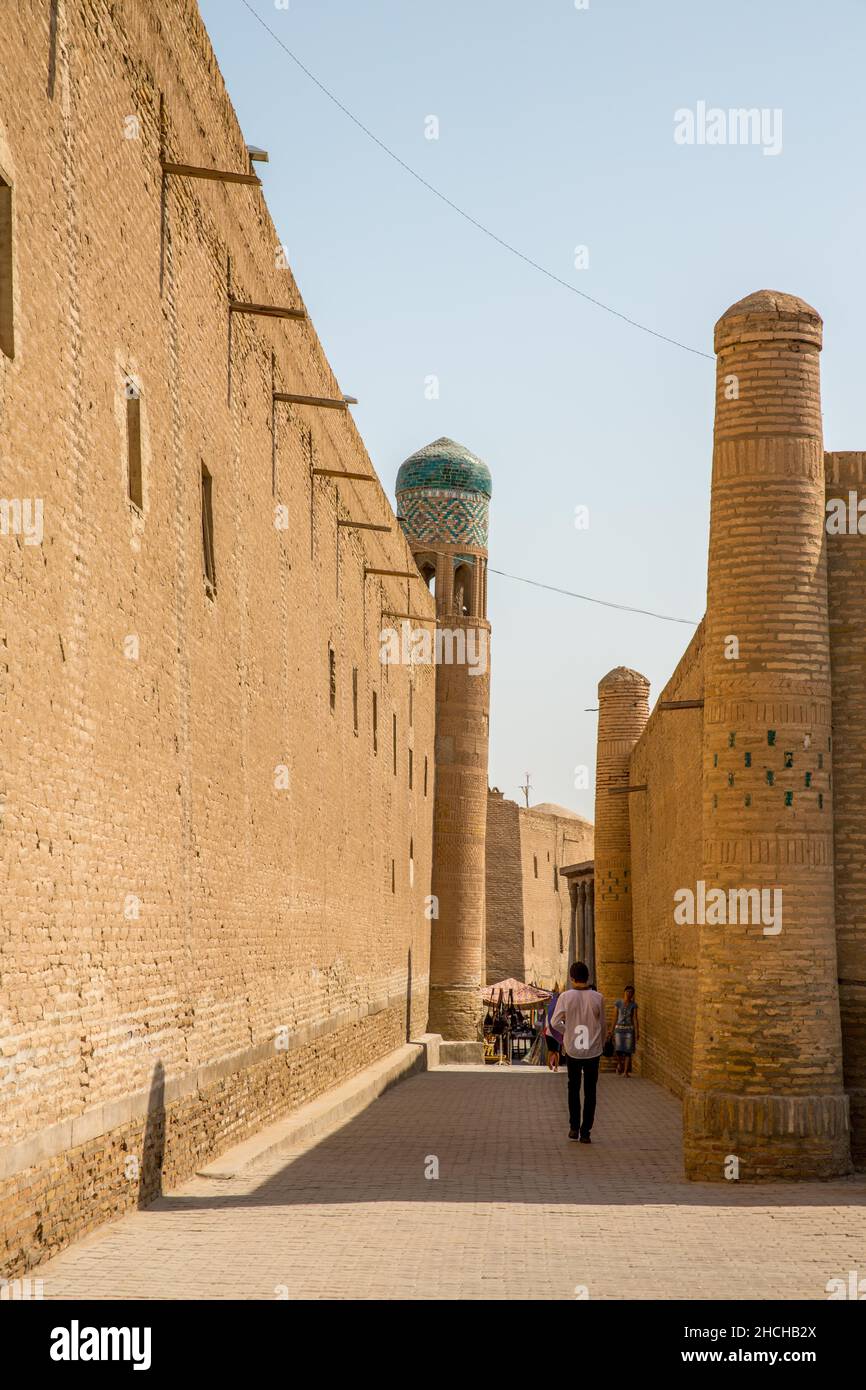 Clay wall of the Toshxauli Palace, Khiva, Uzbekistan, Khiva, Uzbekistan ...